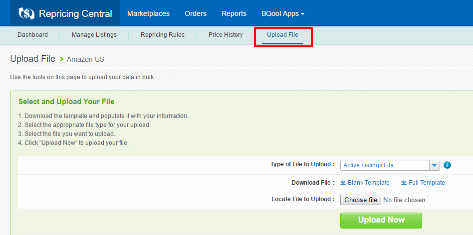 Bulk Upload File Upload Method Excel Updated BQool Support